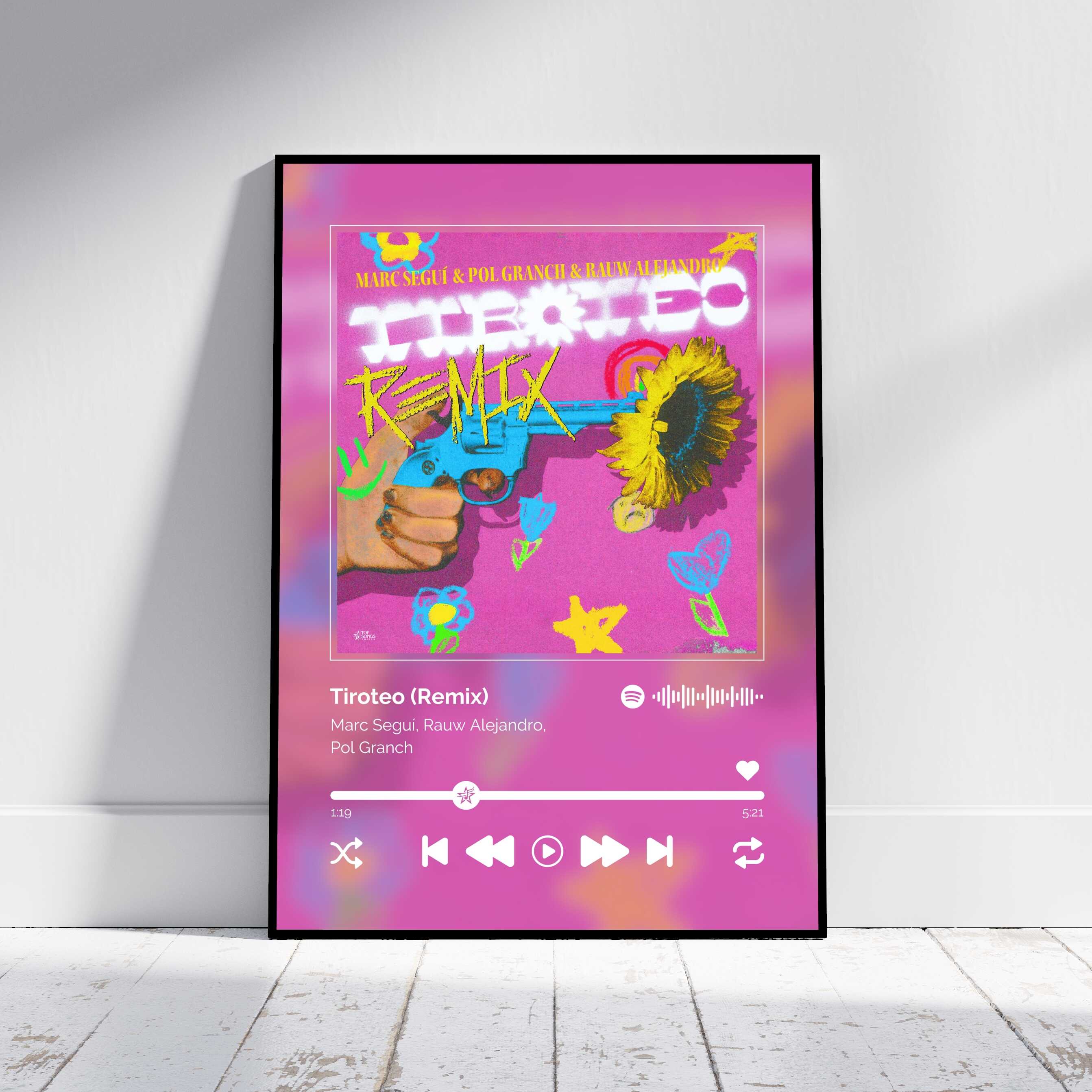 Tiroteo Remix - Poster digital canción Marc Seguí, Rauw Alejandro y Pol ...